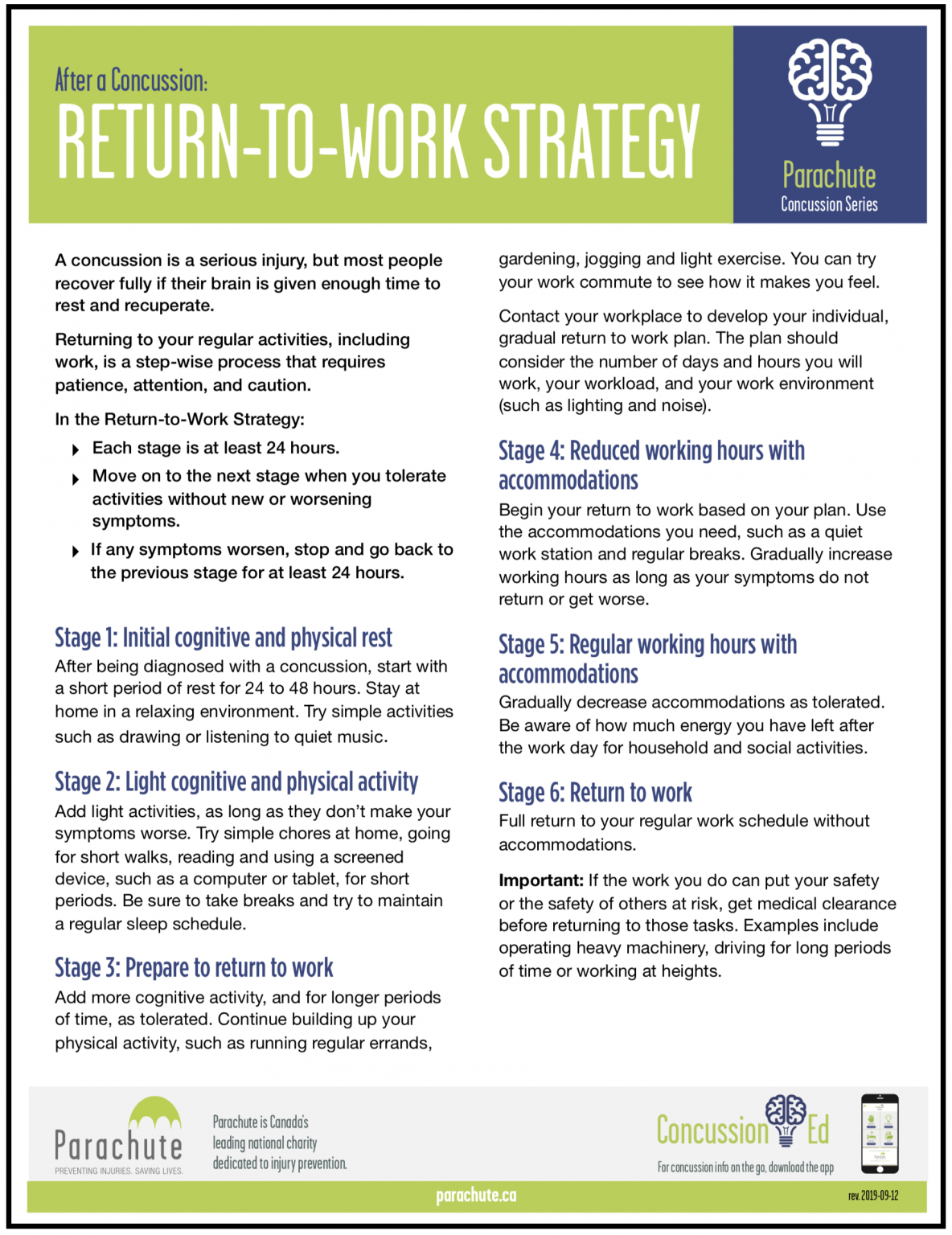 Concussion resources for health professionals – Parachute
