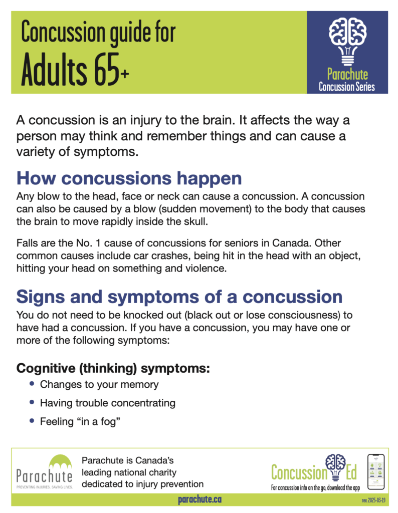 Concussion Guide for Adults 65+ – Parachute