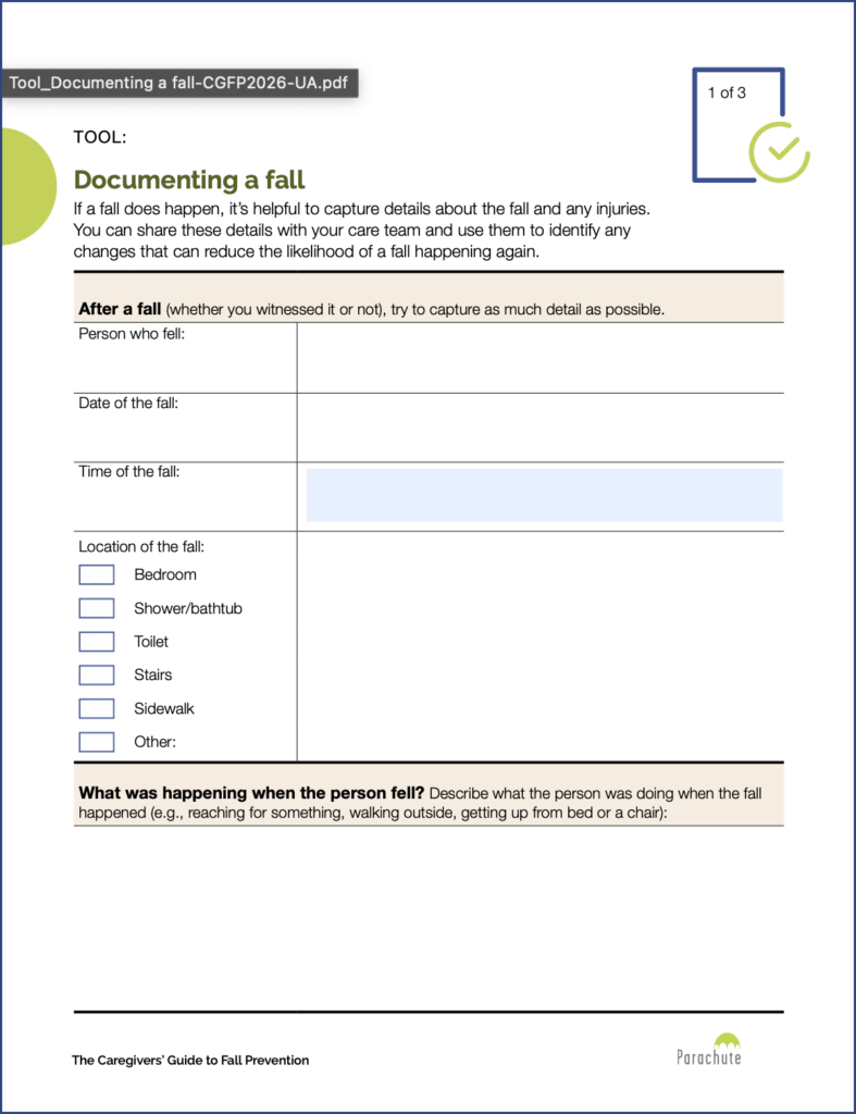 Caregivers’ Guide to Fall Prevention – Parachute